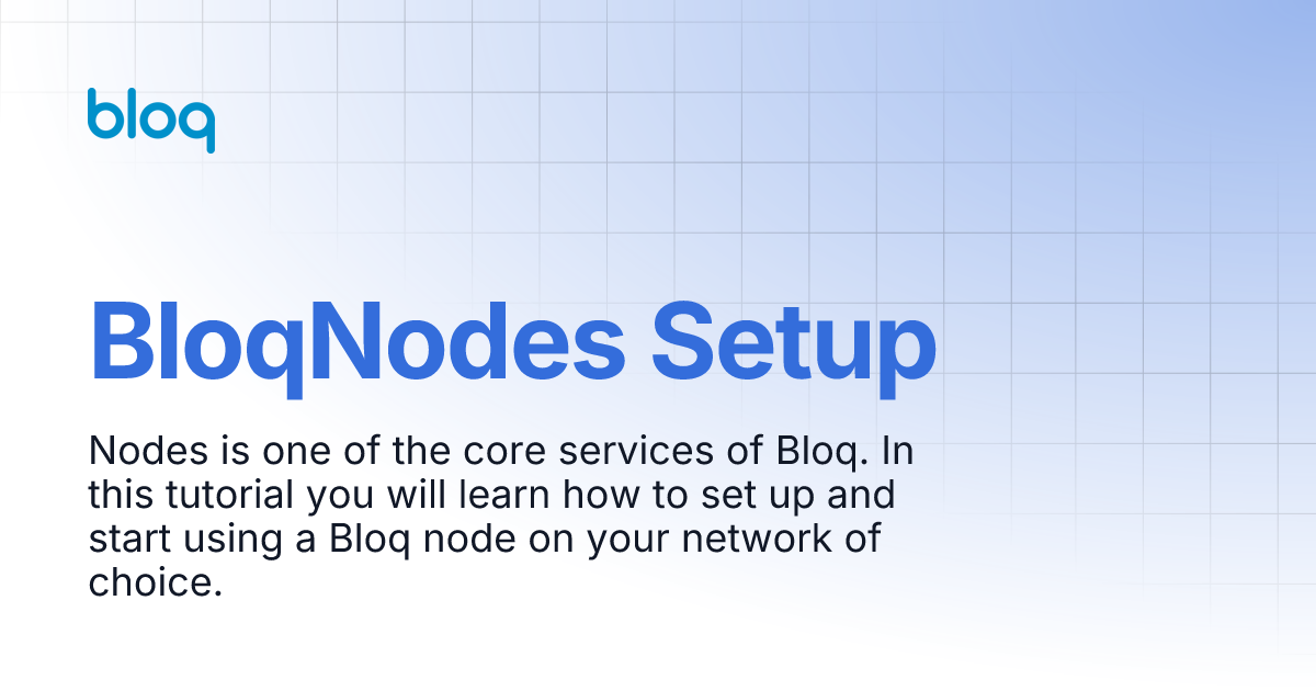 BloqNodes Setup | Bloq Documentation